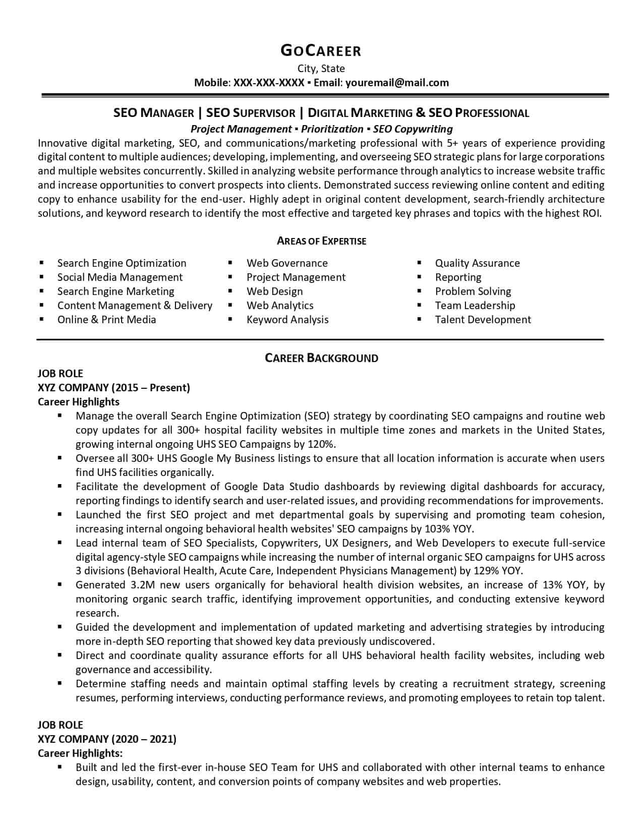 5 Star Resume Writing Service | GoCareer